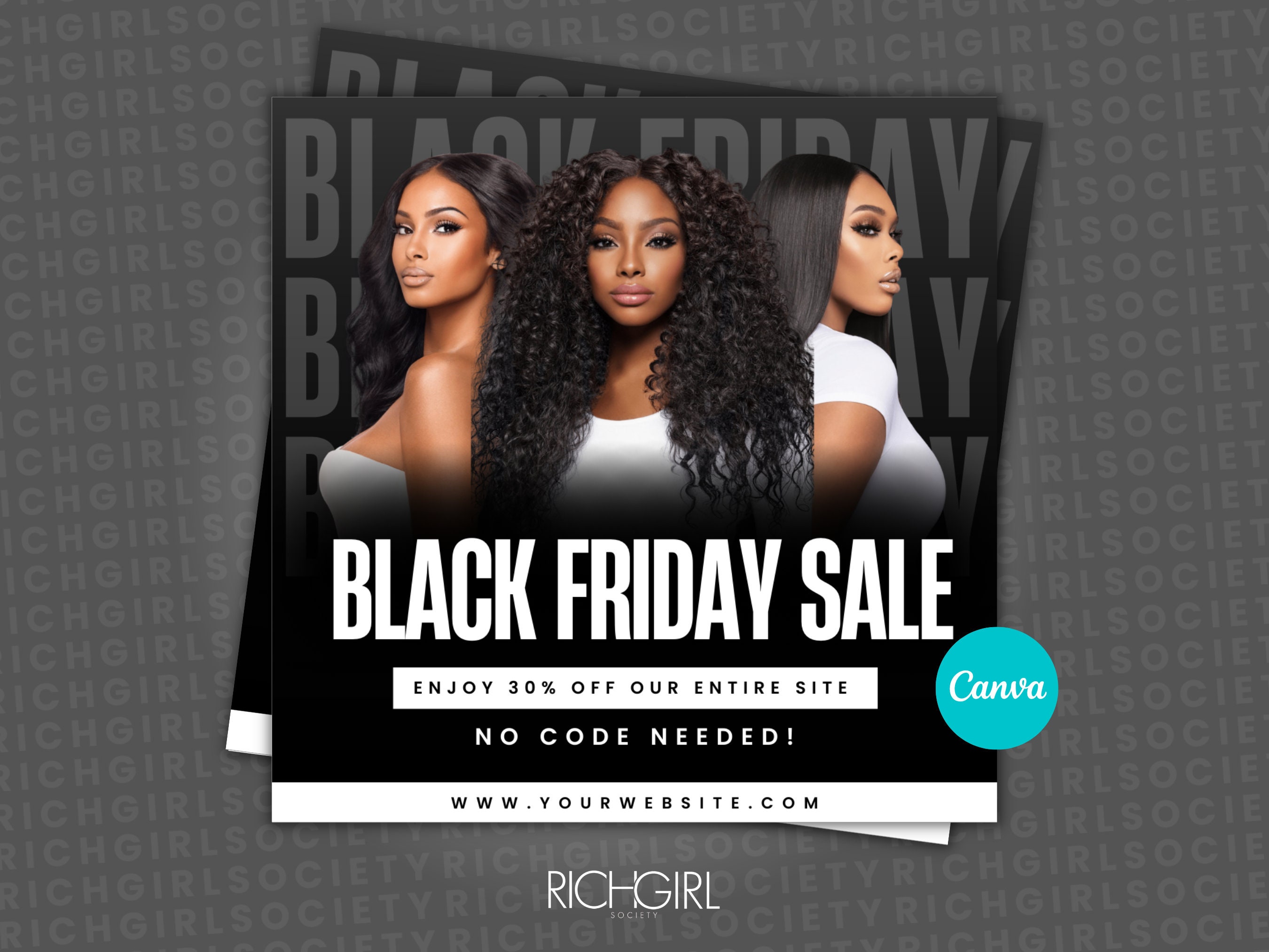 DIY Black Friday Flyer Hair Sale Boutique Lashes Hair - Etsy