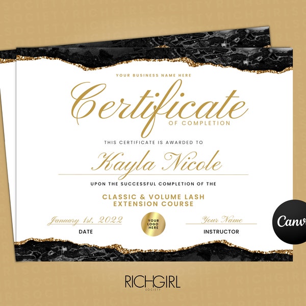 Certificate Template - Etsy
