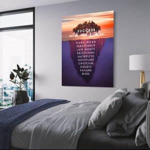 Success Island Motivational Canvas / Poster Wall Art Print ...