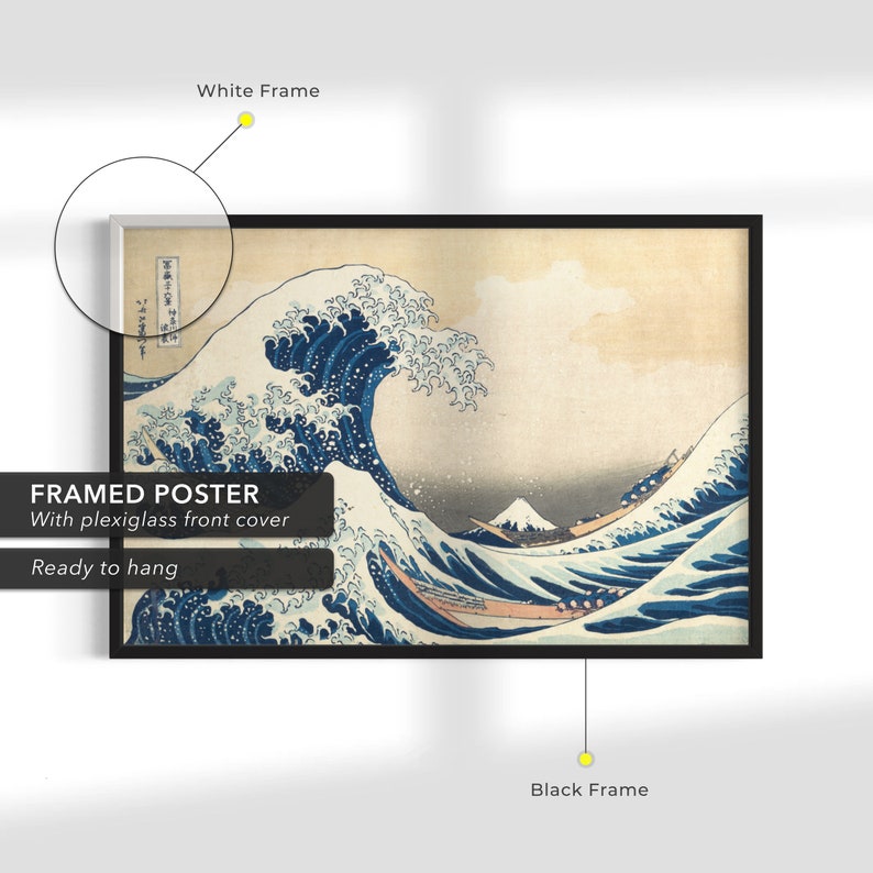 The Great Wave off Kanagawa Hokusai Canvas Wall Art Poster - Etsy