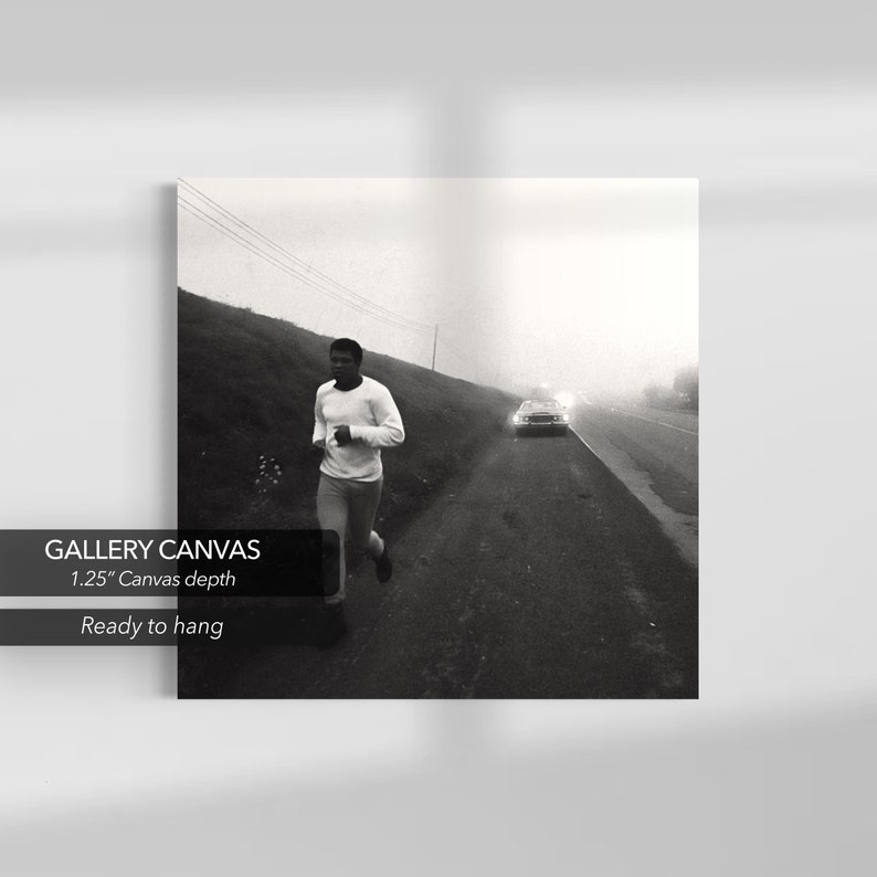 Muhammad Ali Running Along the Side of the Road Canvas / - Etsy UK