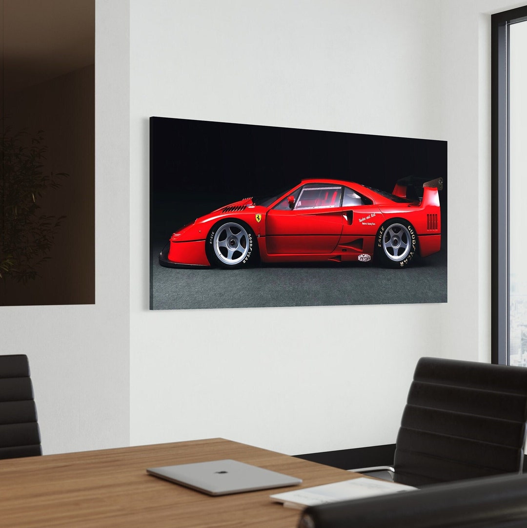 Ferrari F40 Canvas Art | Iconic Sports Car Framed Poster Print, Man ...