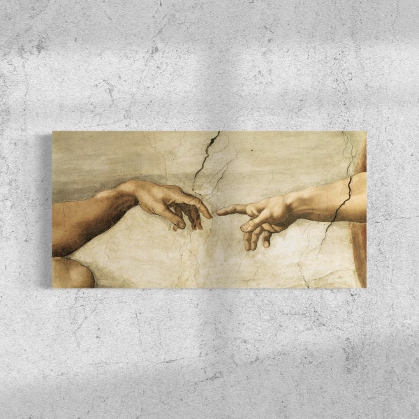 The Creation of Adam Painting - Etsy