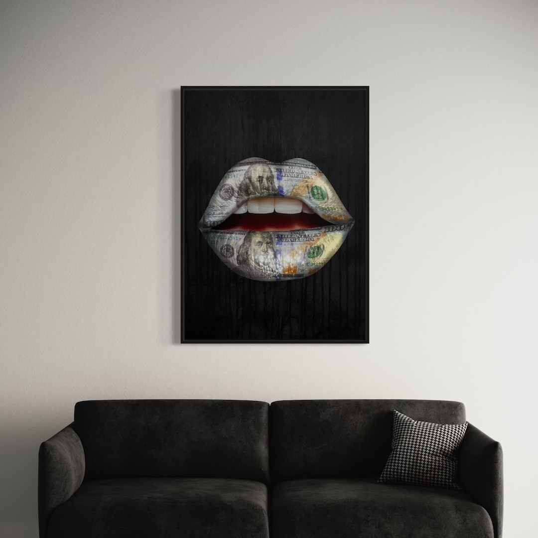 Expensive Taste Lips Canvas Wall Art | Poster Print | Luxury Graffiti ...