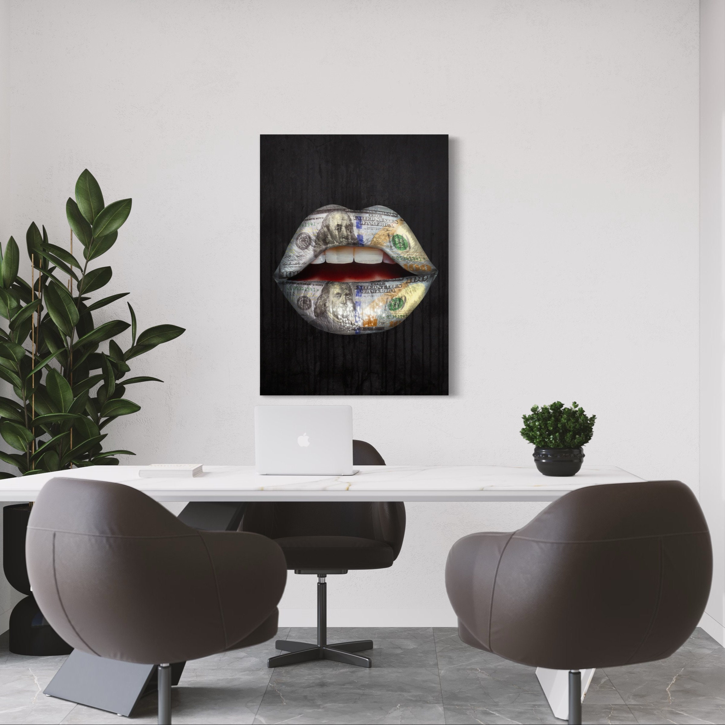 Expensive Taste Lips Canvas Wall Art | Poster Print | Luxury Graffiti ...