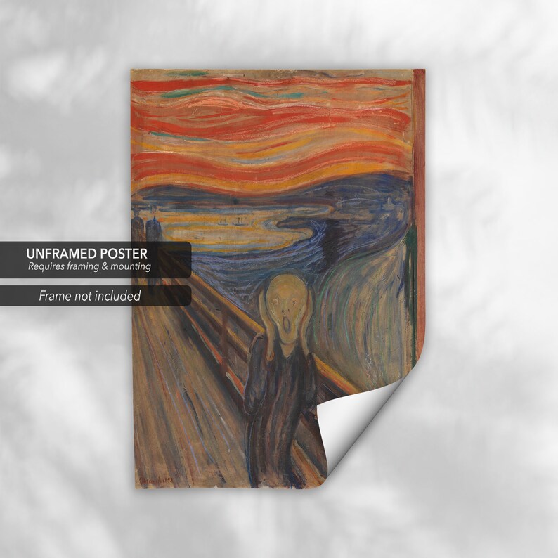 The Scream 1893 by Edvard Munch Canvas Wall Art / Poster - Etsy