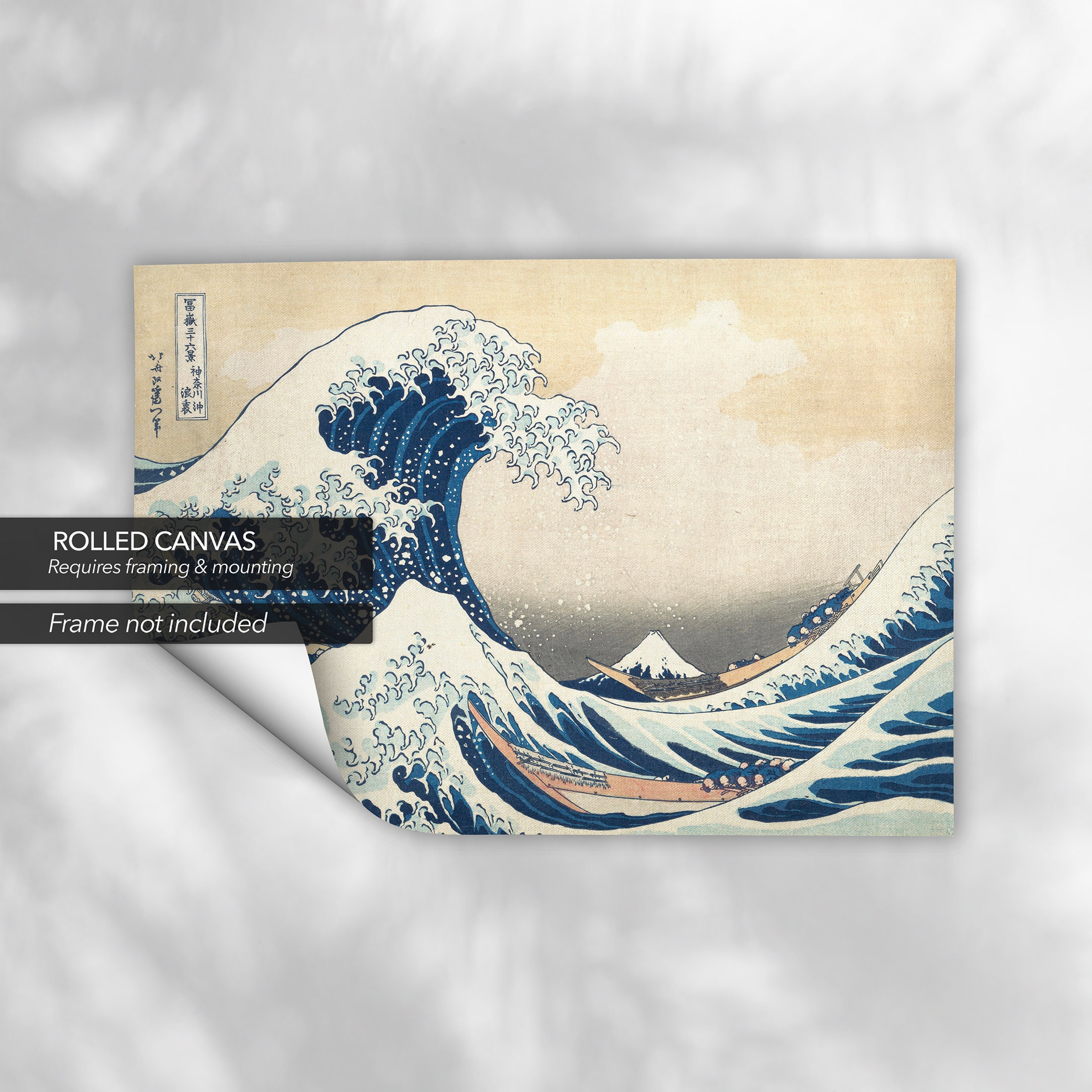 The Great Wave off Kanagawa Hokusai Canvas Wall Art Print / - Etsy