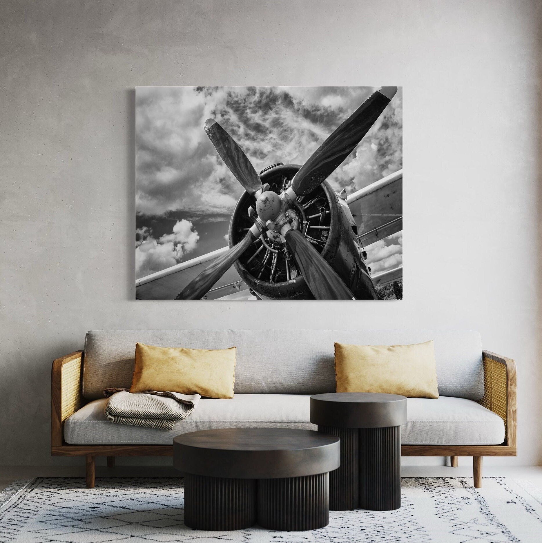 Avia Propeller Photo Art Black & White Aircraft Wall Art - Etsy
