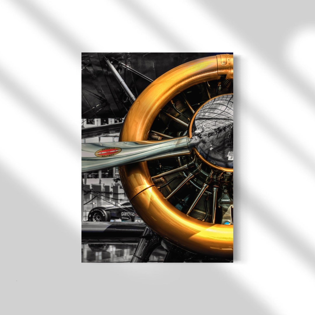 Aircraft Propeller Canvas Wall Art | Poster Print, Vintage Aviation ...