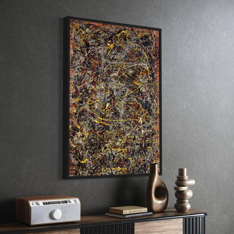 Jackson Pollock Canvas / Poster Framed Wall Art Print Number 5, 1948 ...
