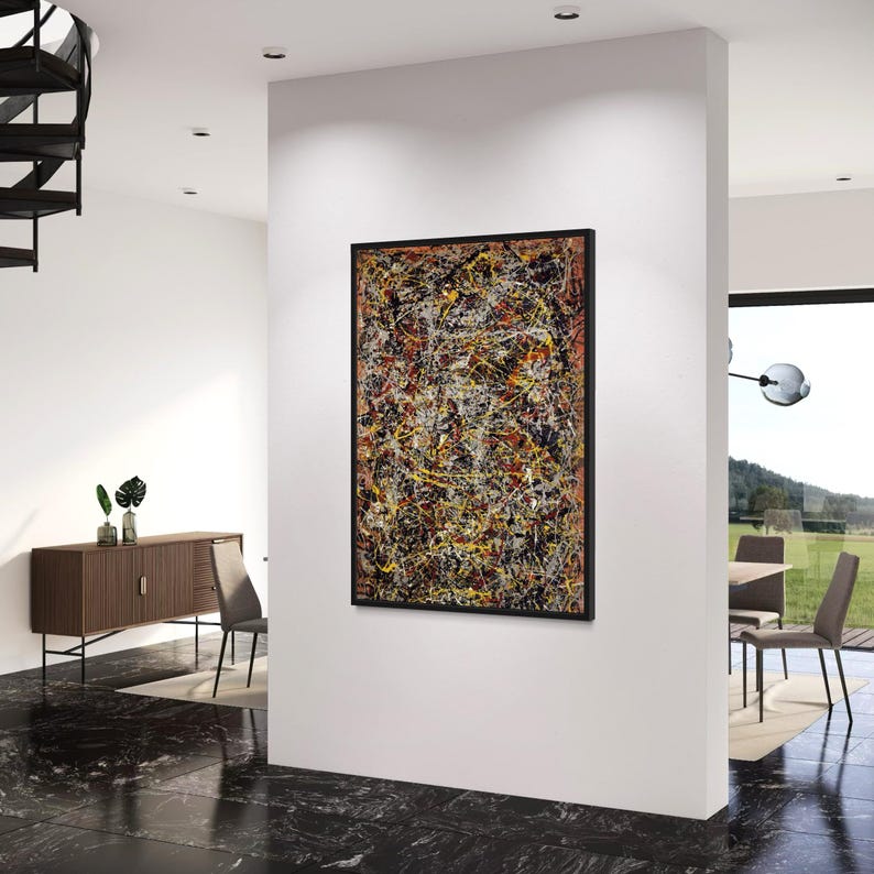Jackson Pollock Canvas / Poster Framed Wall Art Print Number 5, 1948 ...
