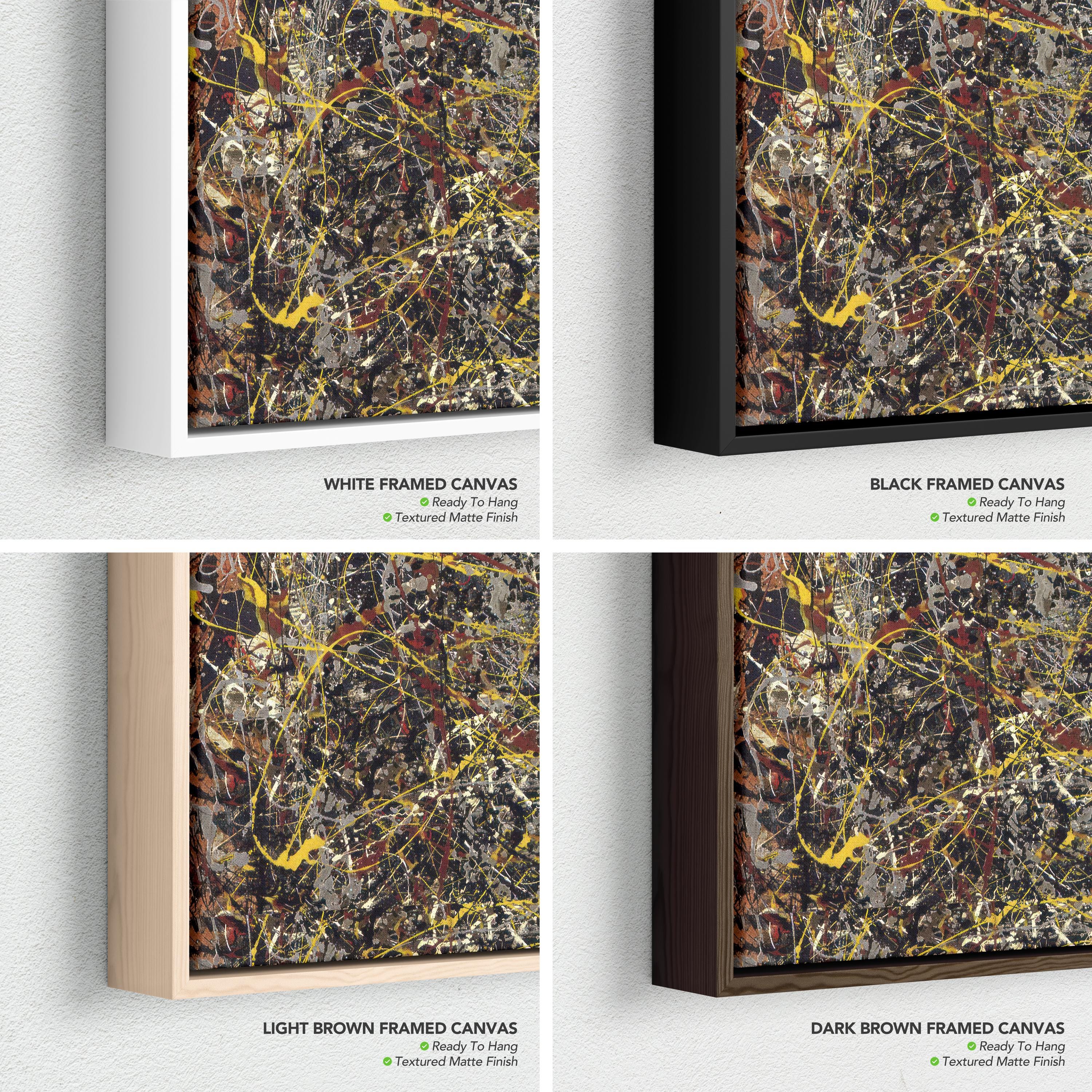 Jackson Pollock Canvas / Poster Framed Wall Art Print Number 5, 1948 ...