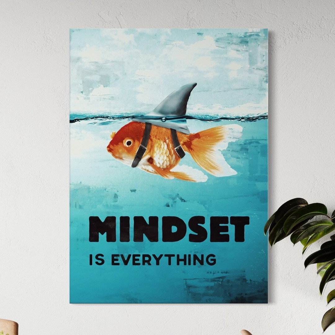 Mindset is Everything Motivational Canvas Wall Art Poster Print ...