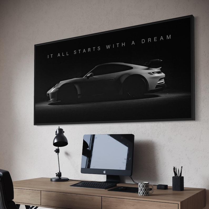 Motivational Canvas / Poster Wall Art Framed Print | It All Starts With ...