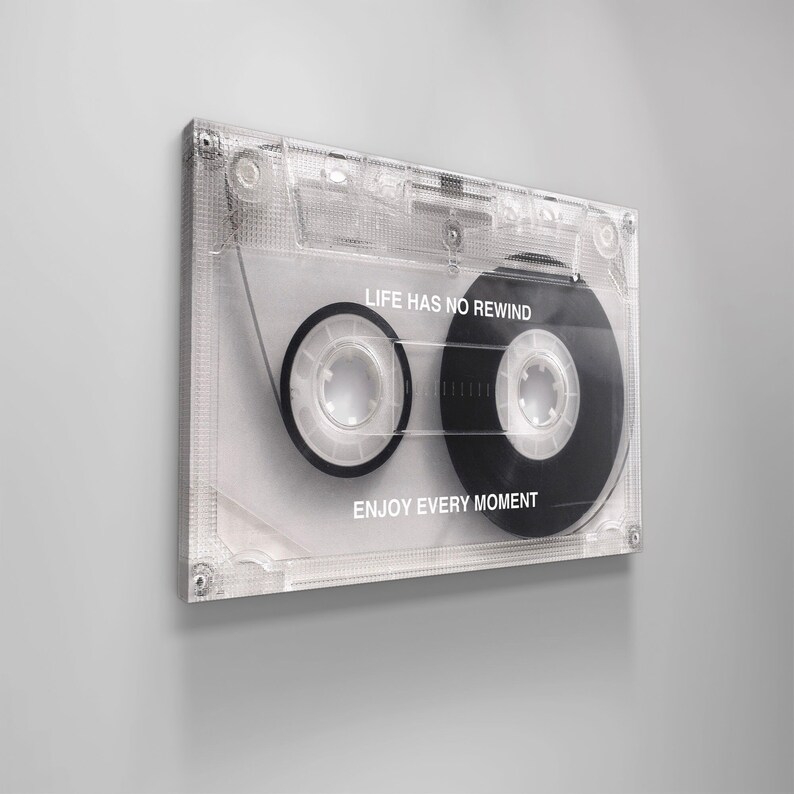 Life Has No Rewind Cassette Motivational Poster Canvas Canvas - Etsy