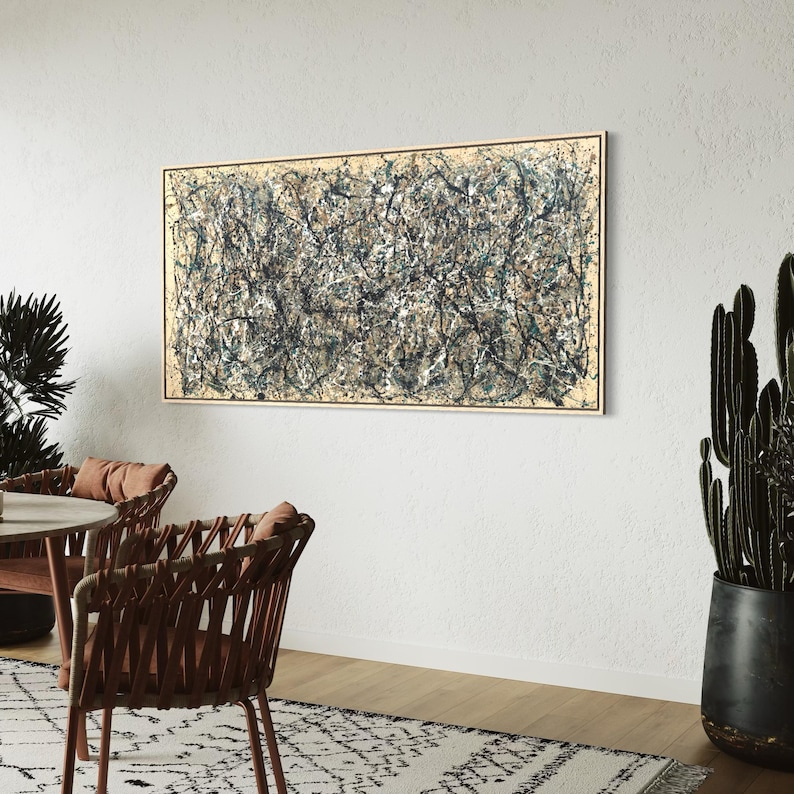 Framed Canvas / Poster Wall Art Abstract Expressionist Print | Jackson ...