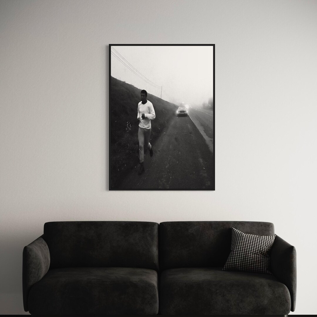 Muhammad Ali - Running Along the Side of the Road Canvas Wrap, Boxing ...