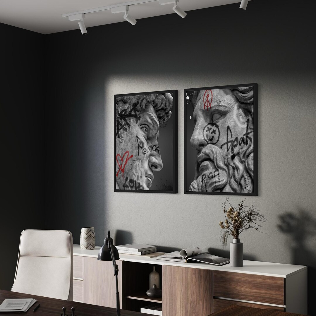 The Creation of Adam Framed Canvas / Poster Print Wall Art ...