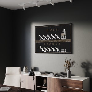 Boss Vs Leader Motivational Canvas Wall Art / Poster Print - Inspiring ...