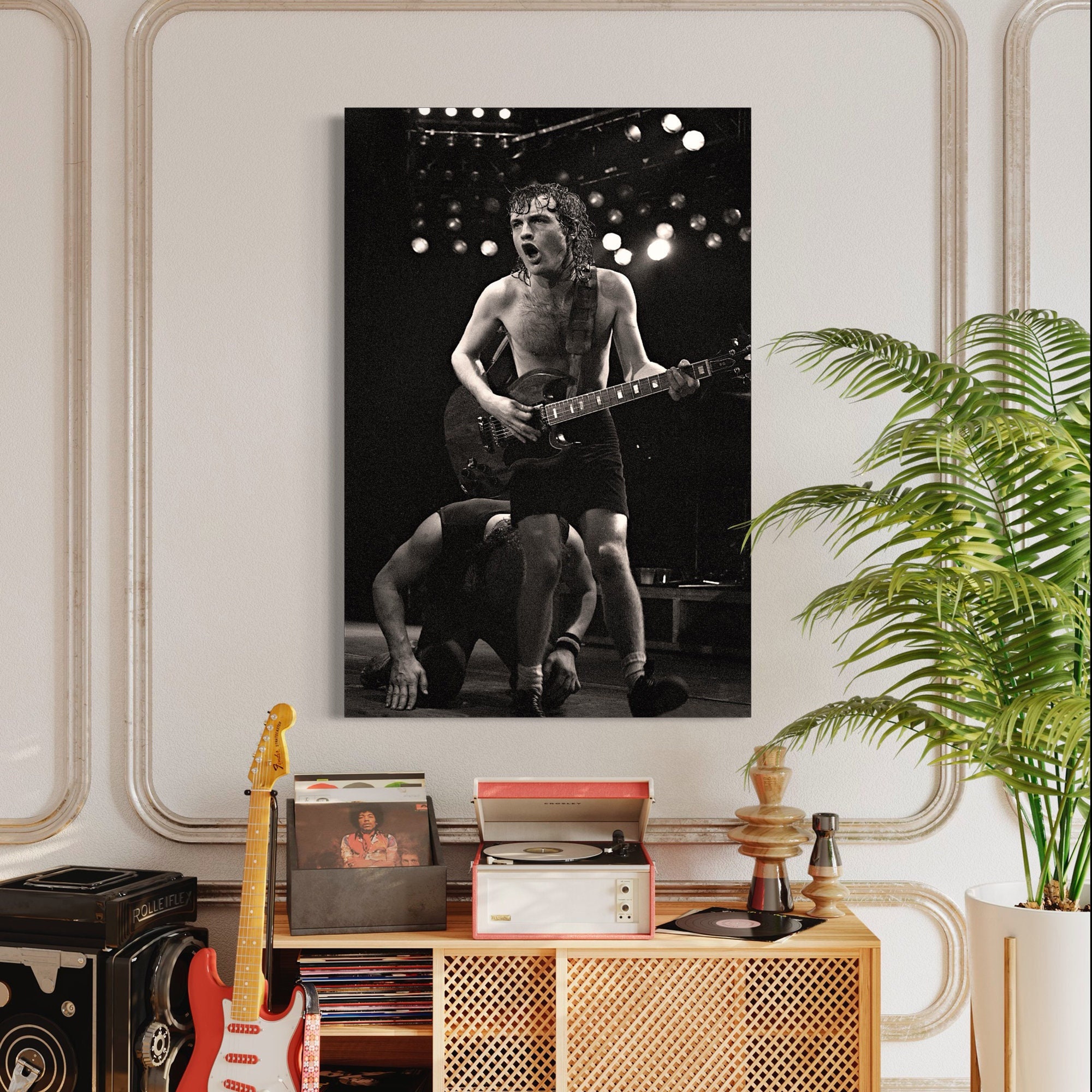 ACDC Angus Young Playing on Guitar Canvas Heavy Metal - Etsy