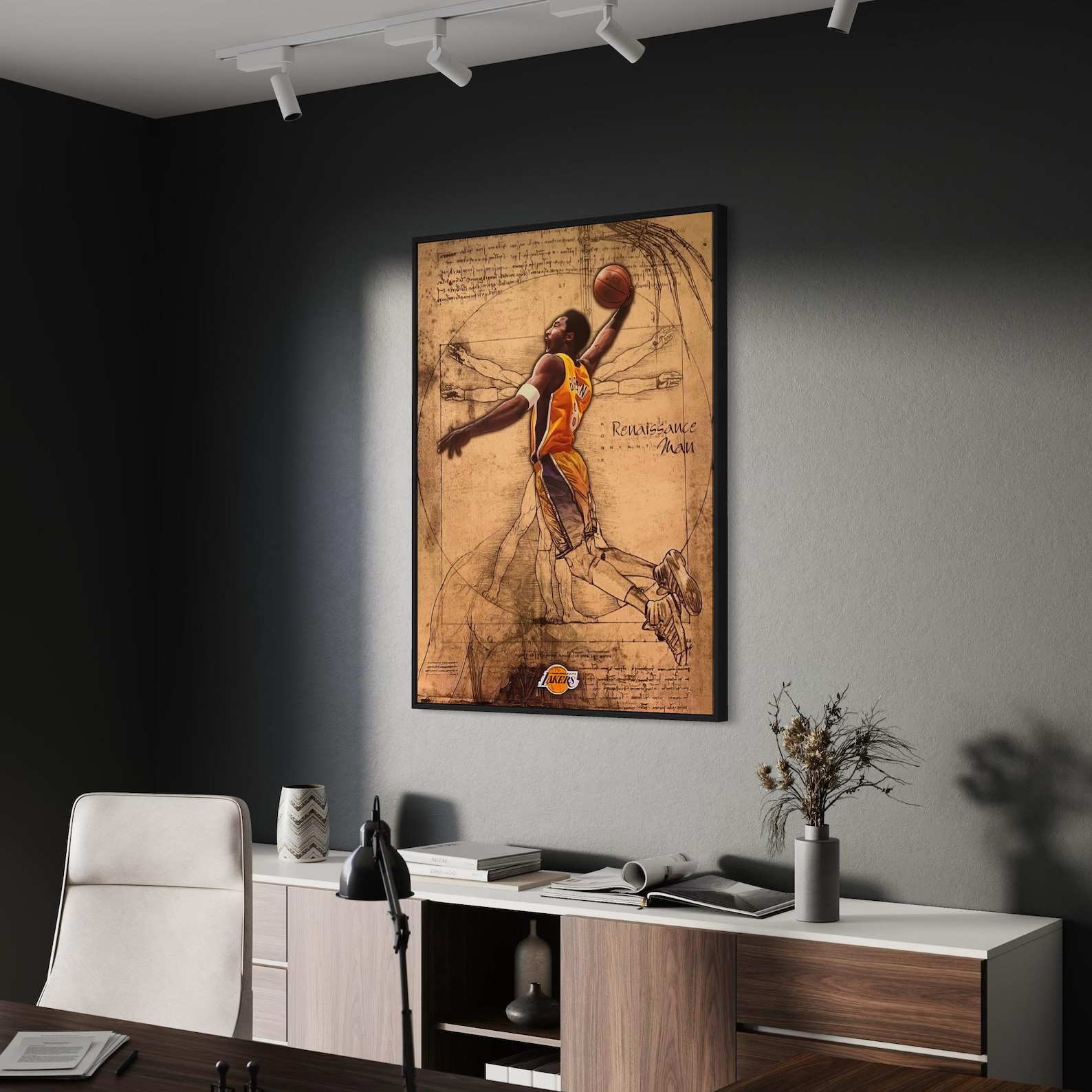 Renaissance Man Kobe Bryant Canvas Wall Art | Poster Print - Unique ...