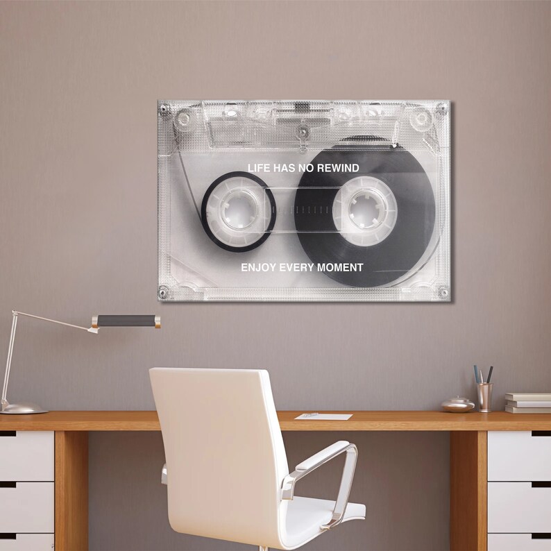 Life Has No Rewind Cassette Motivational Poster Canvas Canvas - Etsy