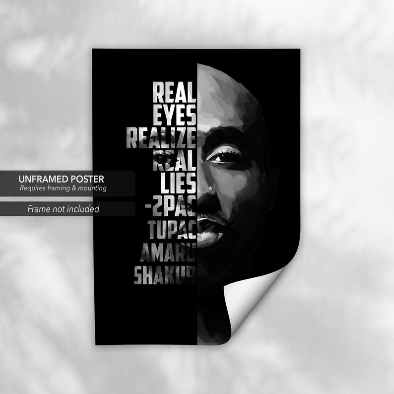 Real Eyes 2pac Canvas / Poster Wall Art Motivational Lyrics - Etsy