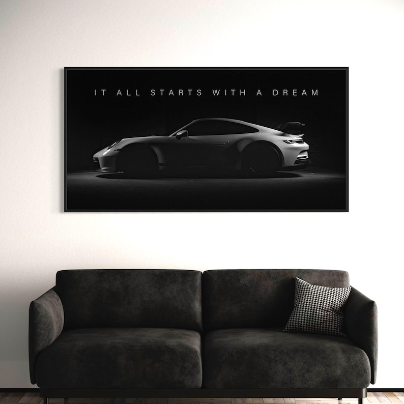 Motivational Canvas / Poster Wall Art Framed Print | It All Starts With ...
