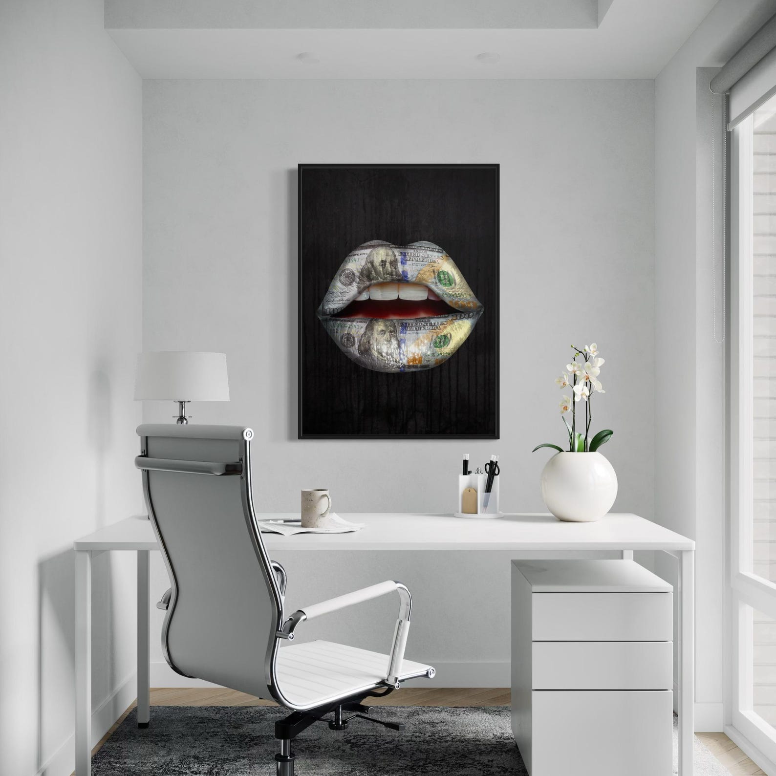Expensive Taste Lips Canvas Wall Art | Poster Print | Luxury Graffiti ...