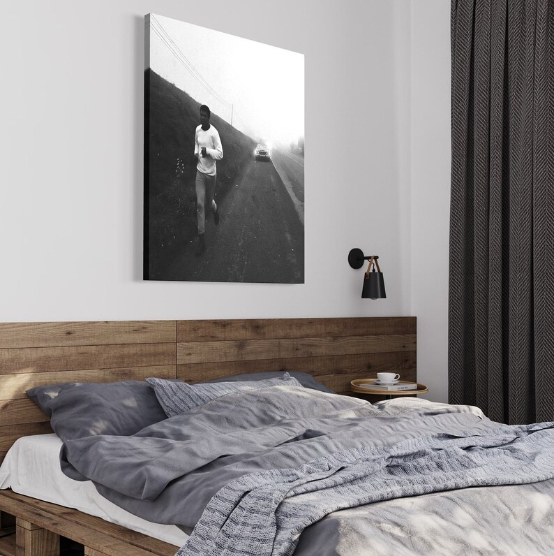 Muhammad Ali Running Along the Side of the Road Canvas Wrap - Etsy