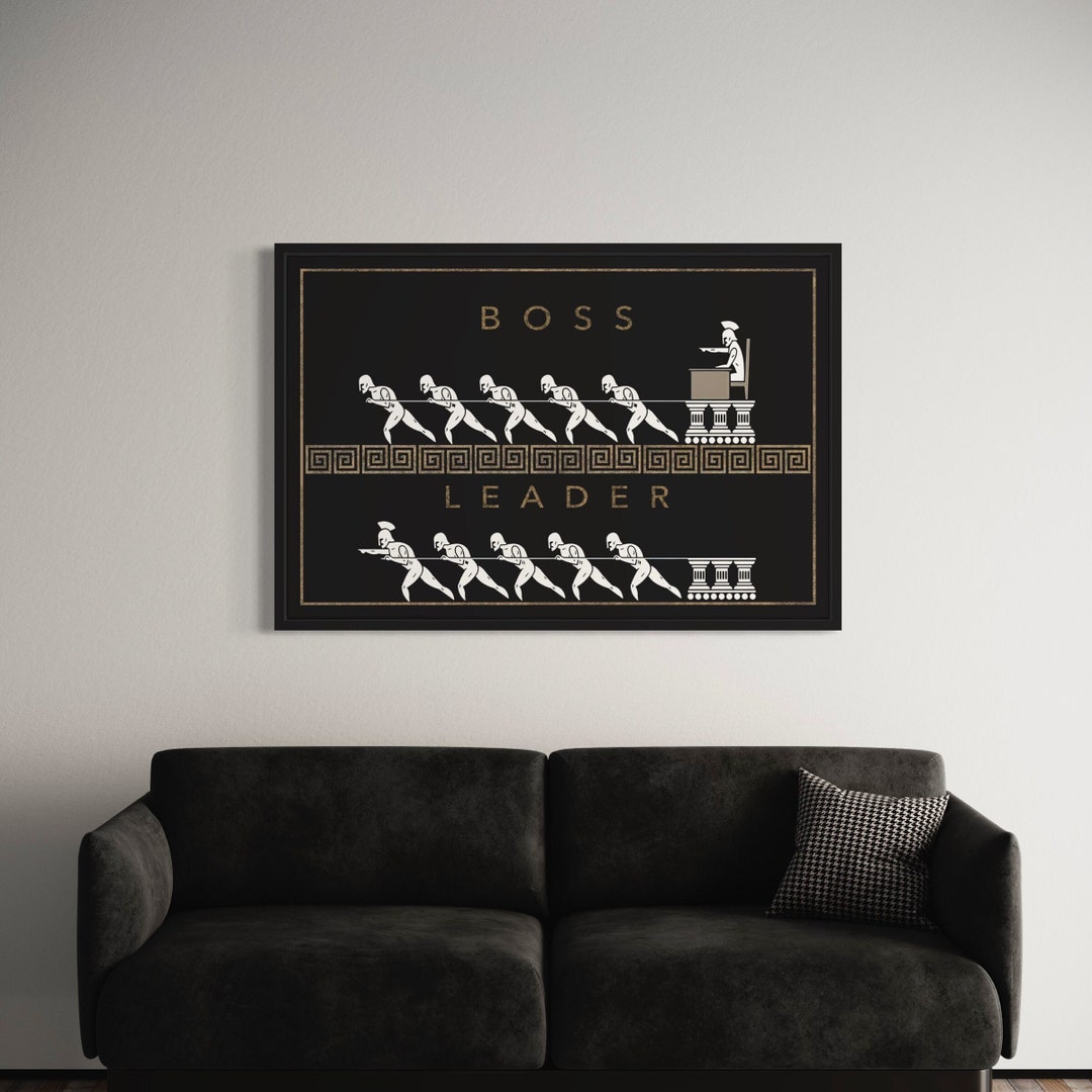 Boss Vs Leader Motivational Canvas Wall Art / Poster Print - Inspiring ...
