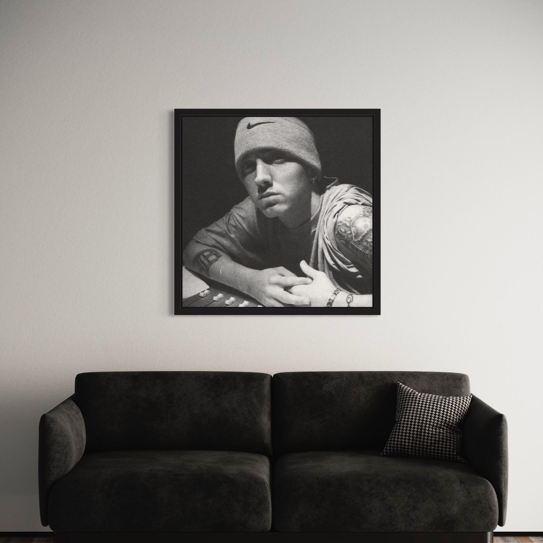 Eminem Black & White Poster Print Iconic Rapper Wall Art Vintage ...