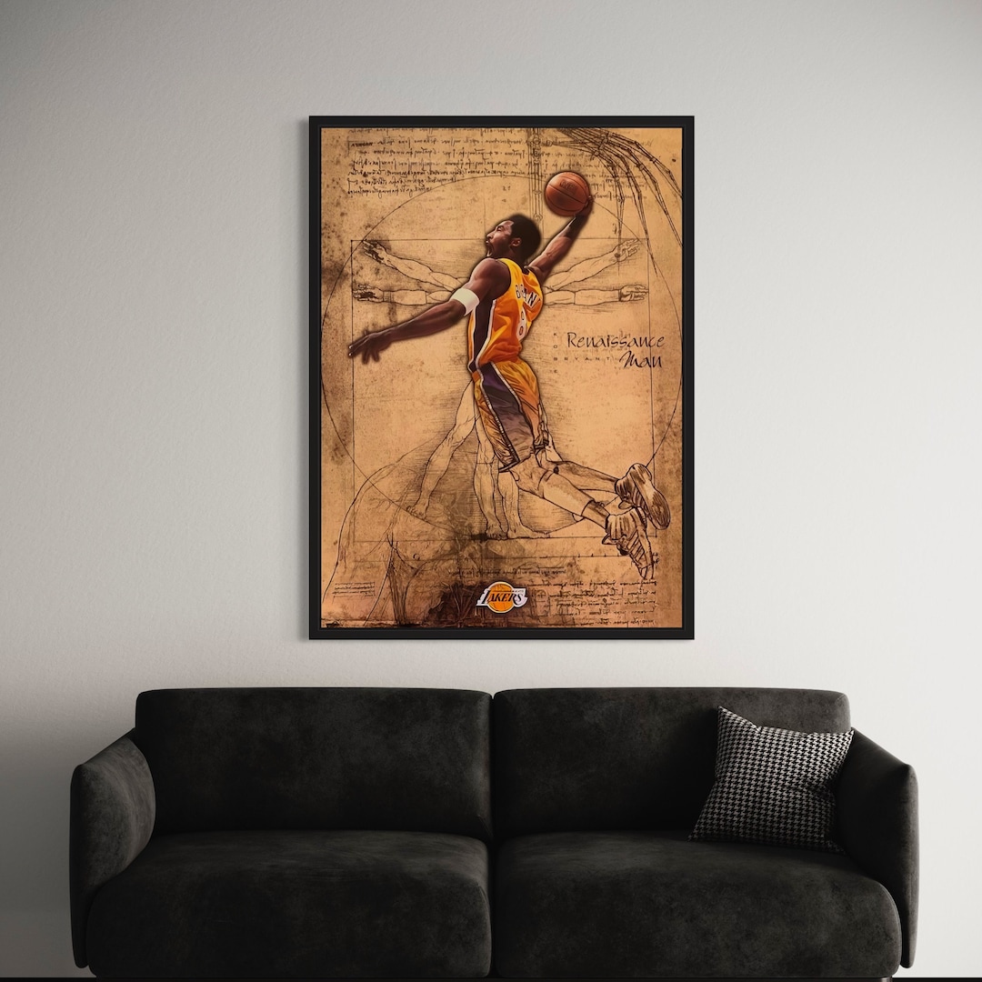 Renaissance Man Kobe Bryant Canvas Wall Art | Poster Print - Unique ...