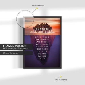 Success Island Motivational Canvas / Poster Wall Art Print ...
