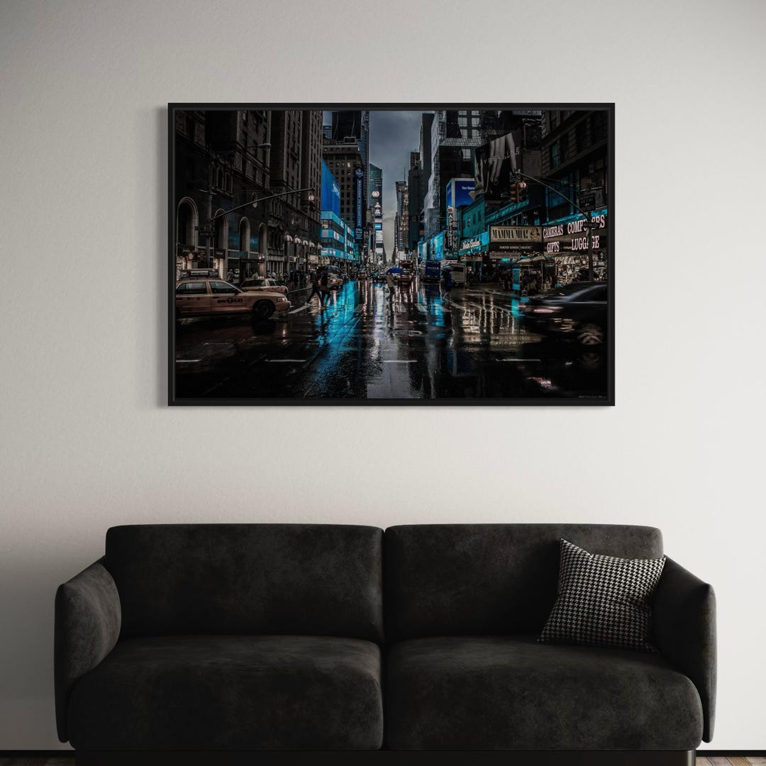 New York Urban Canvas Wall Art | Big City Streets Life Poster Print ...