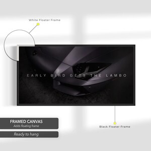 Lamborghini Early Bird Gets Lambo Wall Art Motivation Office Wall Decor ...
