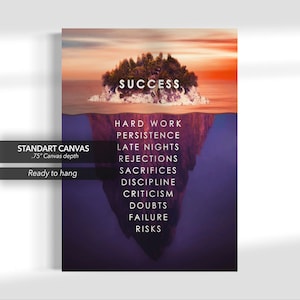 Success Island Motivational Canvas / Poster Wall Art Print ...
