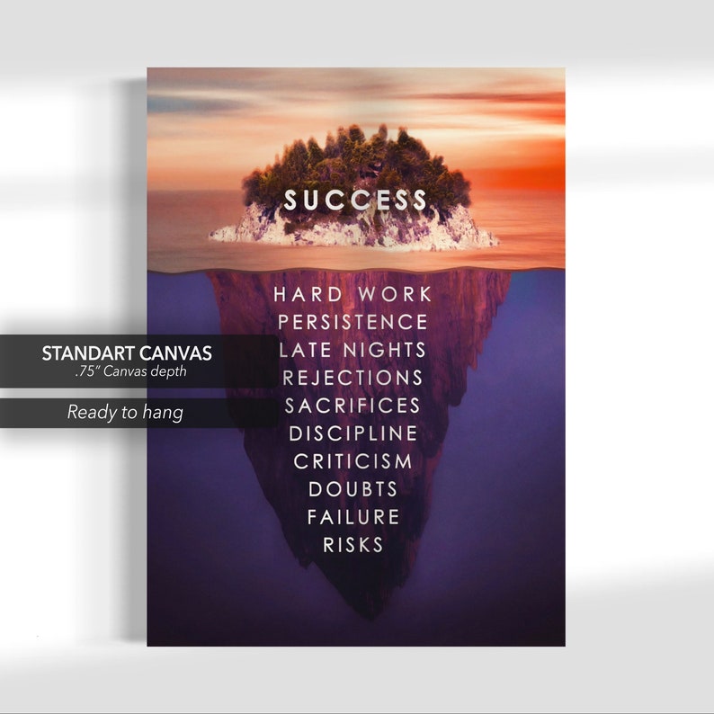 Success Island Motivational Canvas / Poster Wall Art Print - Etsy