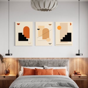 Boho Set of 3 Canvas Wall Art / 3 Geometric Boho Poster Prints ...