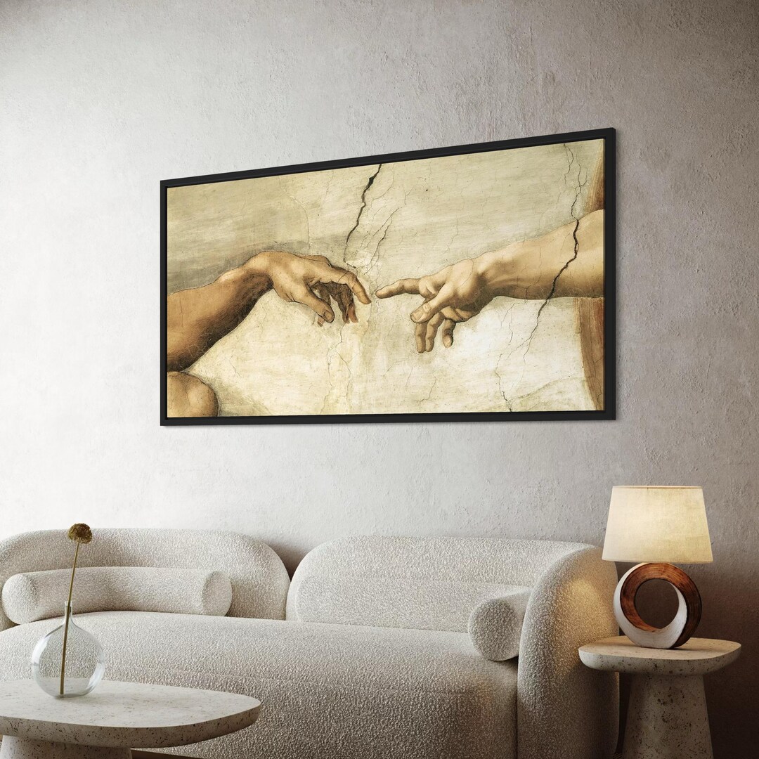 The Creation of Adam Canvas Wall Art | Michelangelo Hands Poster Print ...