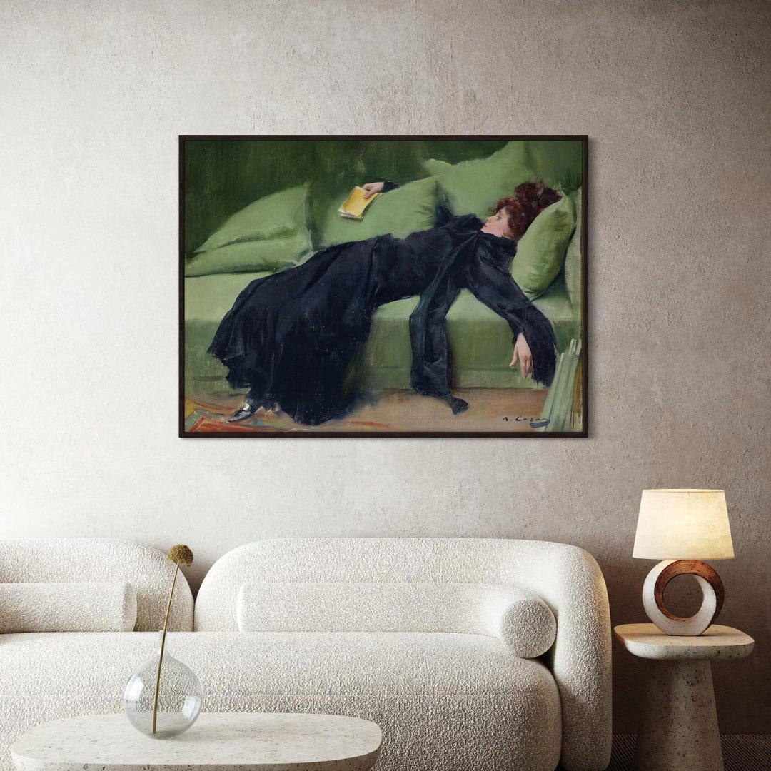 Decadent Young Woman Canvas Wall Art, Ramon Casas After the Dance (1899 ...