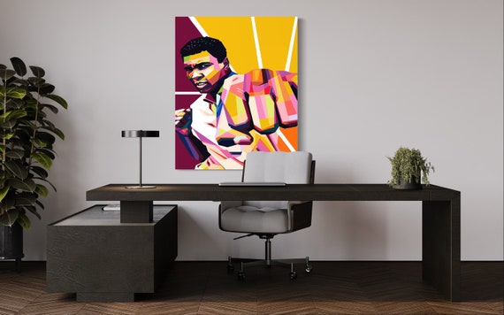 Muhammad Ali Kick Wpap Art Colors Canvas Wrap Boxing Canvas - Etsy