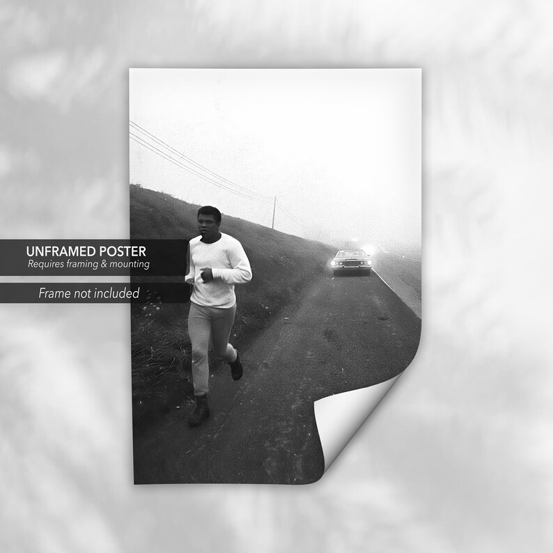 Muhammad Ali Running Along the Side of the Road Canvas Wrap - Etsy