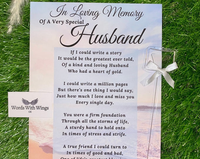 In Loving Memory of A Special Husband Grave Card | Funeral Tribute ...