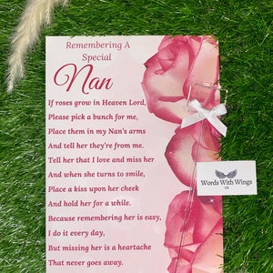 Remembering A Special Nan Grave Card | Nan Funeral Tribute | Nan Grave ...