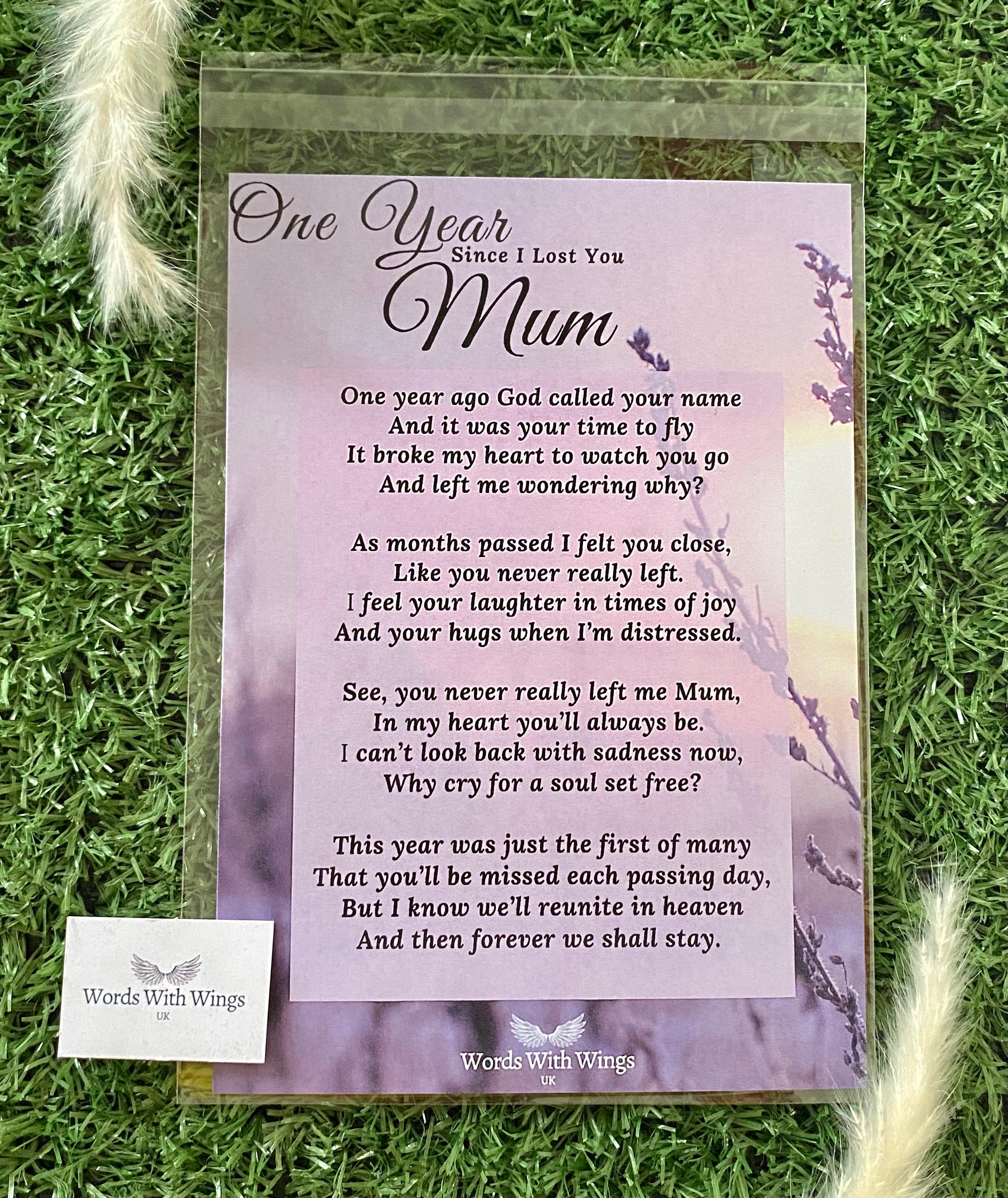 One Year Since I Lost You Mum Grave Card Memorial Card | Etsy UK One Year Since I Lost You Mum Grave Card Memorial Card | Etsy UK
