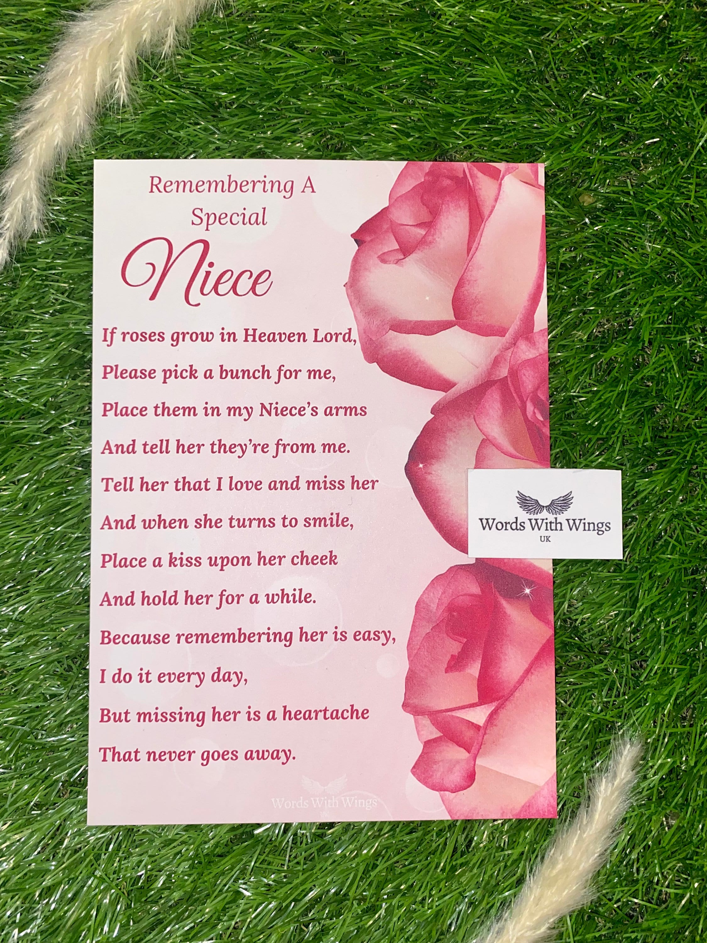 Remembering A Special Niece Grave Card | Niece Funeral Tribute | Niece ...