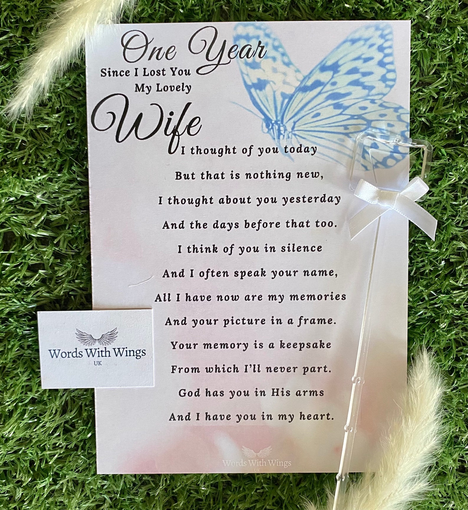 One Year Since I Lost You Lovely Wife Grave Card Memorial - Etsy UK One Year Since I Lost You Lovely Wife Grave Card Memorial - Etsy UK