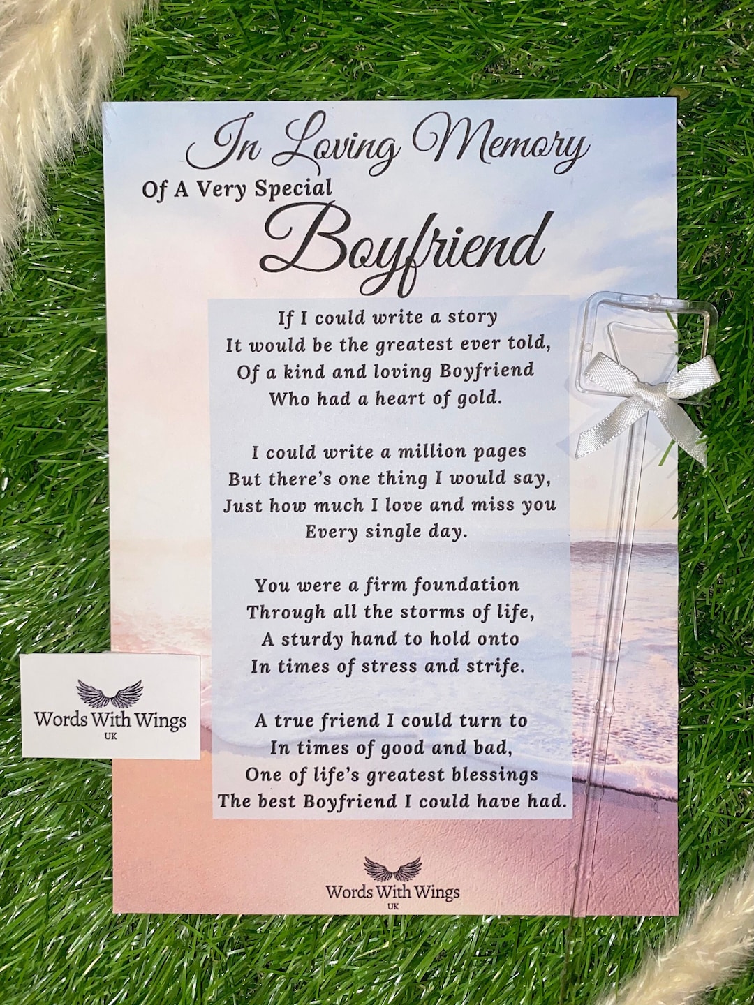 In Loving Memory of A Special Boyfriend Grave Card | Funeral Tribute ...