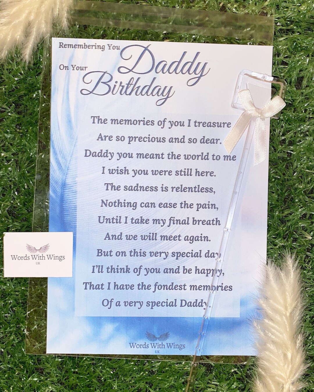 Remembering You Daddy on Your Birthday Grave Card Memorial - Etsy